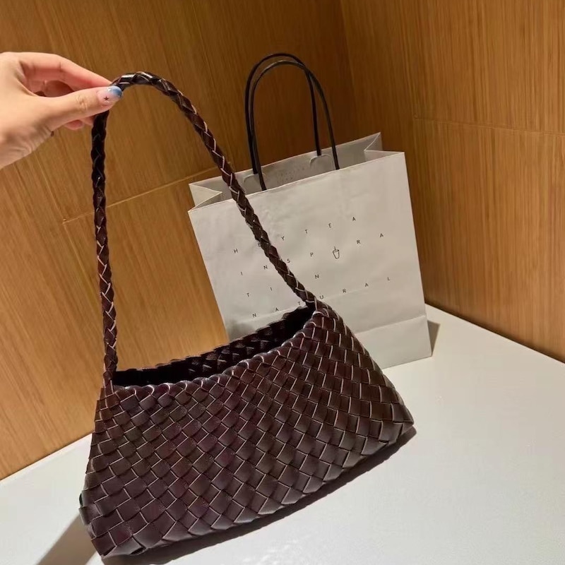 Leather Basket Weave Handbag - Etsy