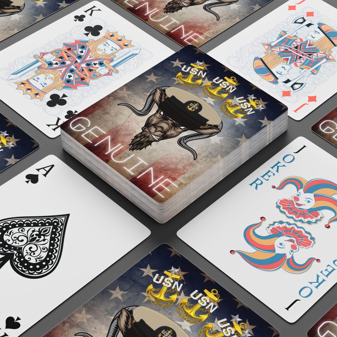 Navy Chief CPO Playing Cards | Genuine Goat Design | Custom USN Deck ...