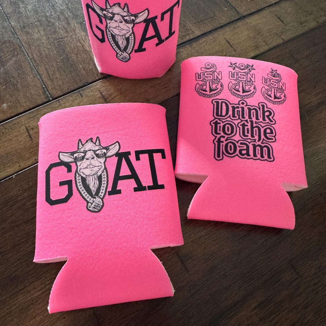 Pink Navy Chief GOAT Can Cooler: USN Anchor CPO Mess Gift - Etsy