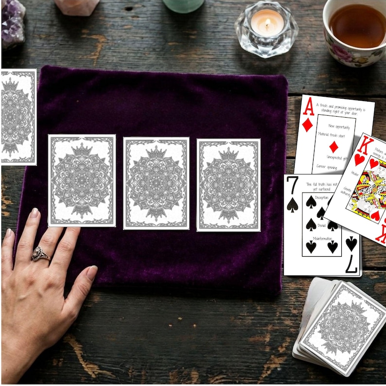 Cartomancy Oracle Card Deck | 54 Printable Playing Cards | Divination ...
