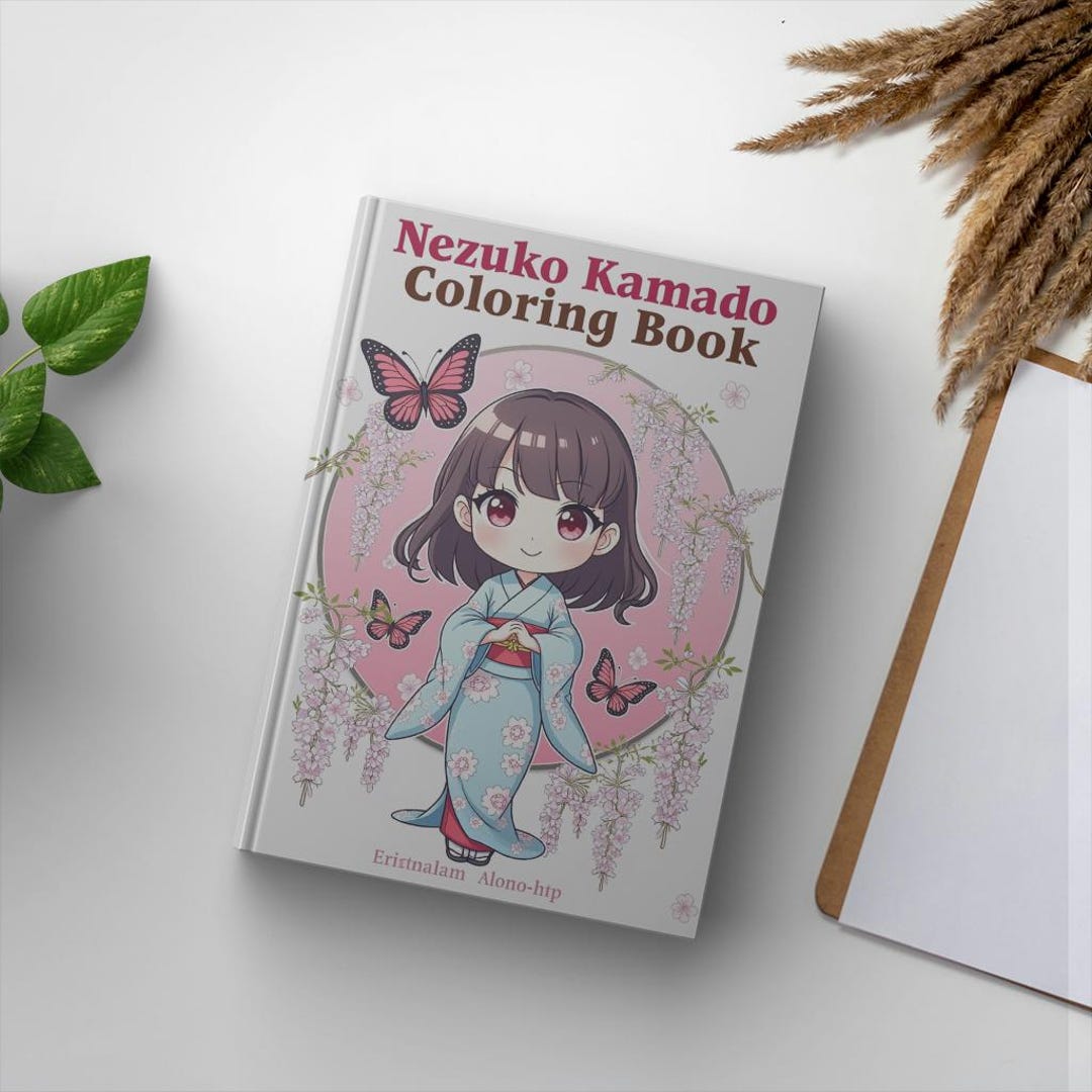 Nezuko Kamado Demon Slayer Coloring Book for Fans, Manga Art Pages ...
