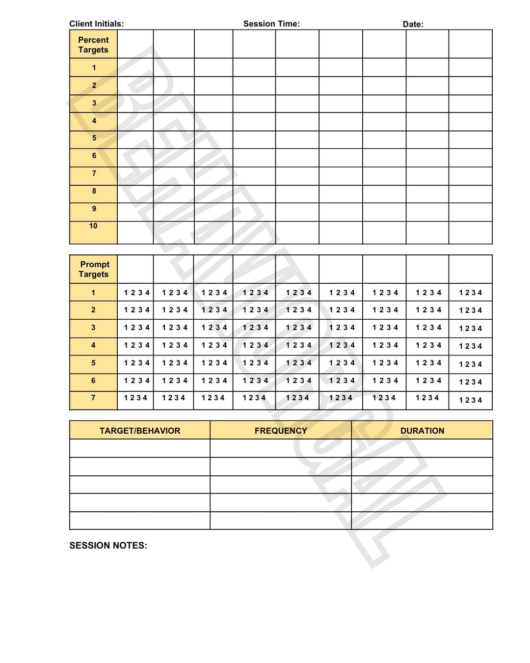 RBT Data Collection Sheets Printable | ABA Data Sheet Bundle | BCBA ...