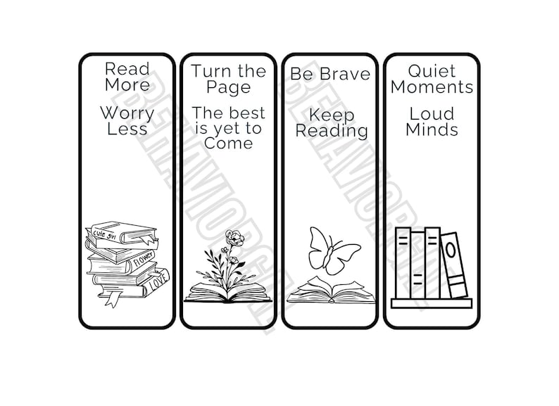 Motivational Bookmark Printables for Book Lovers,positive Quotes ...