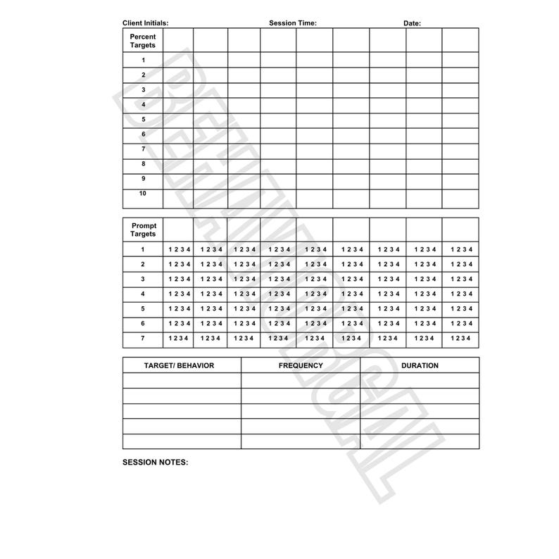 Easy to Use Digital Behavior Data Collection Sheet,data Tracker ...