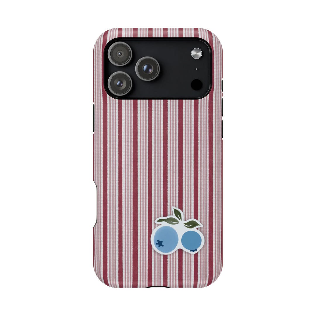 Blueberry Stripe Magsafe Tough iPhone Case | iPhone 17/16/15/14/13 Pro ...