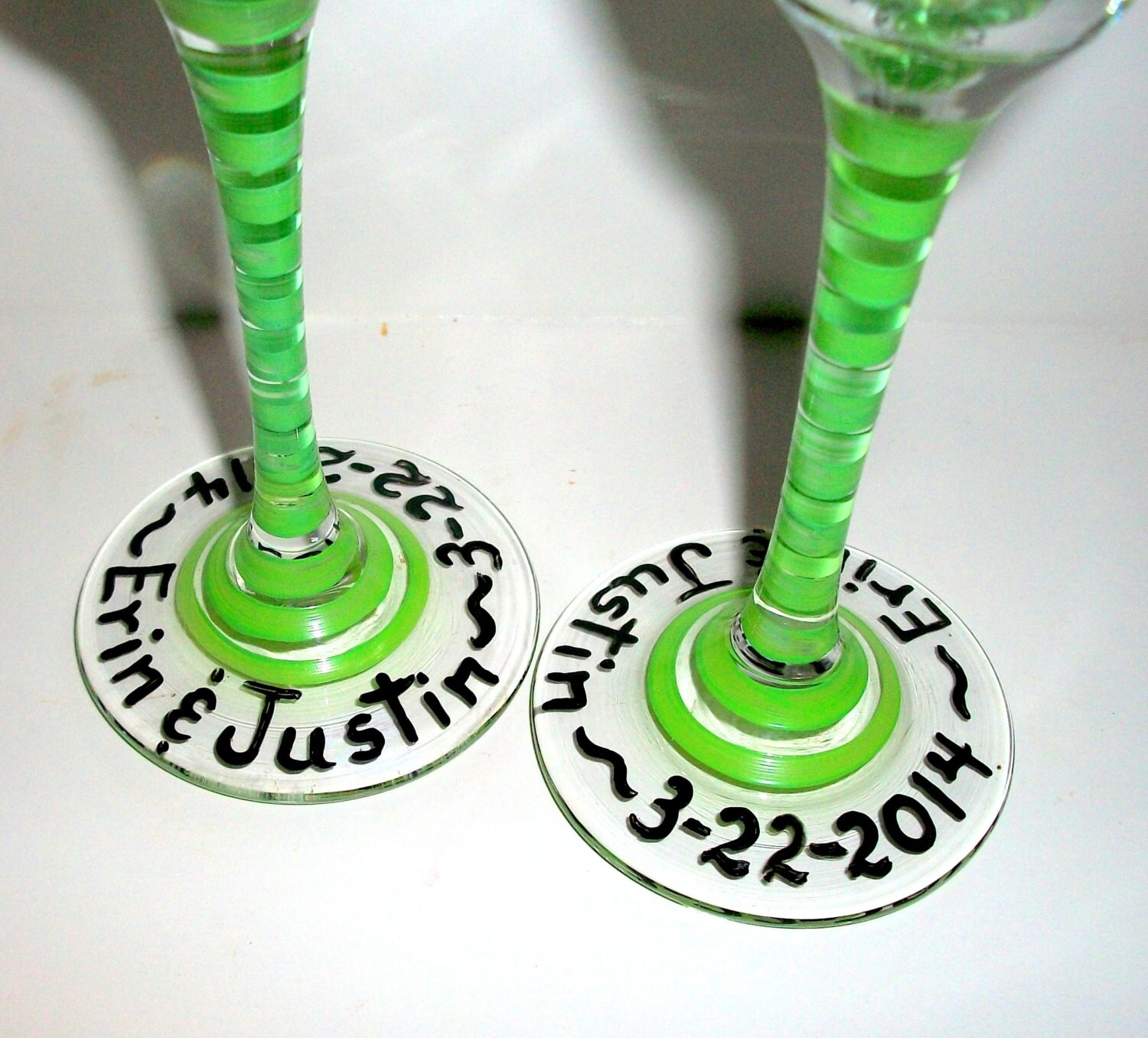 Wedding Glasses 4 Leaf Clover Shamrocks St.patrick's Day | Etsy