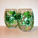 4 Leaf Clover or Shamrocks St.patricks Day Hand Painted Set of 2 21 Oz ...