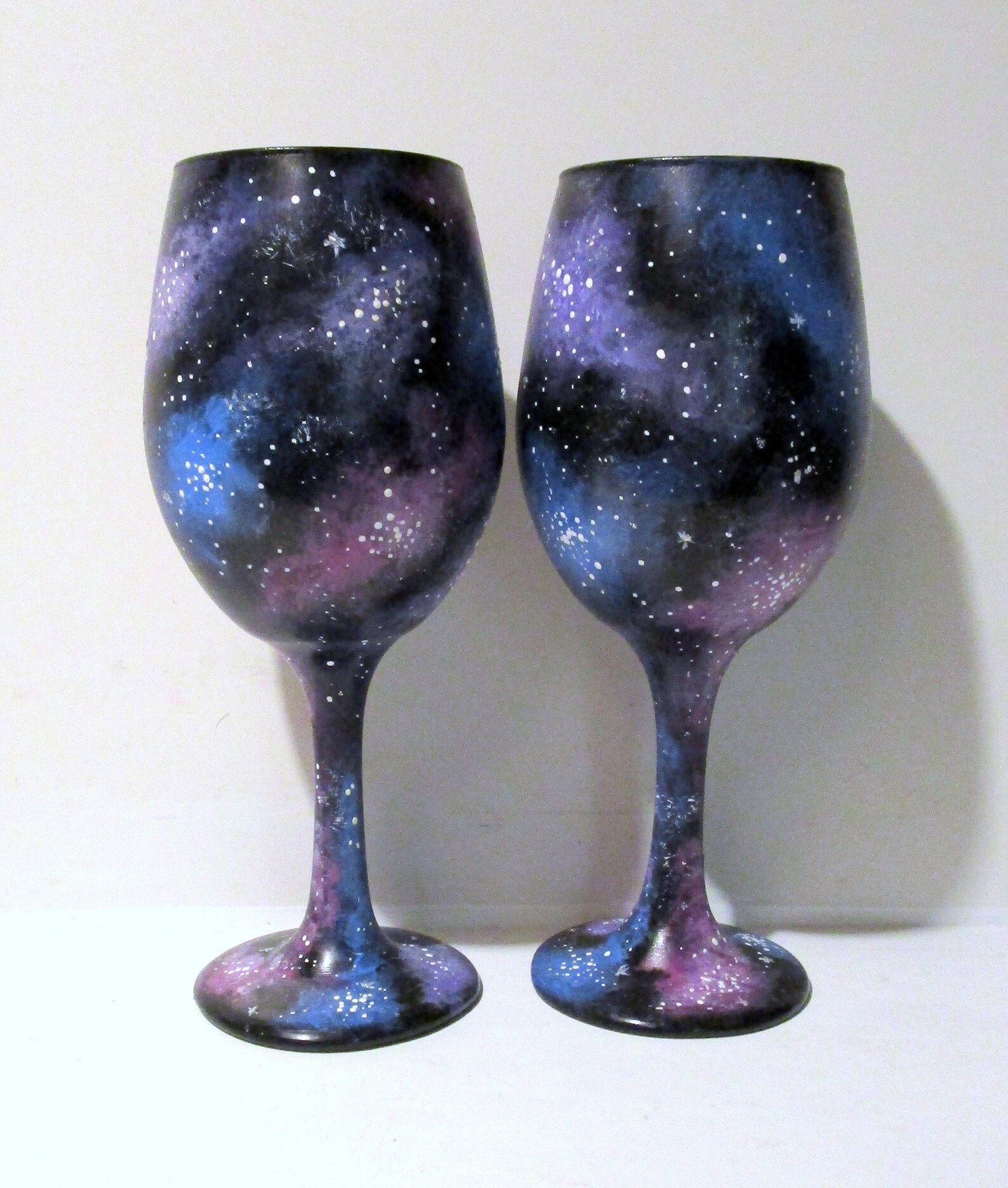 Galaxy Nebula Universe Celestial Hand Painted Wine Glasses - Etsy