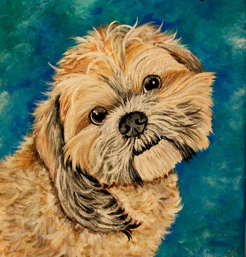 Pet Portraits Hand Painted 12 X 12 Painting of Your Dog or Cat or Horse ...