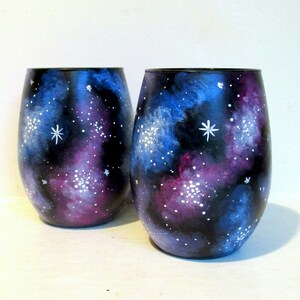 Galaxy, Nebula, Universe Celestial Hand Painted Set of 2 - 20 Oz ...