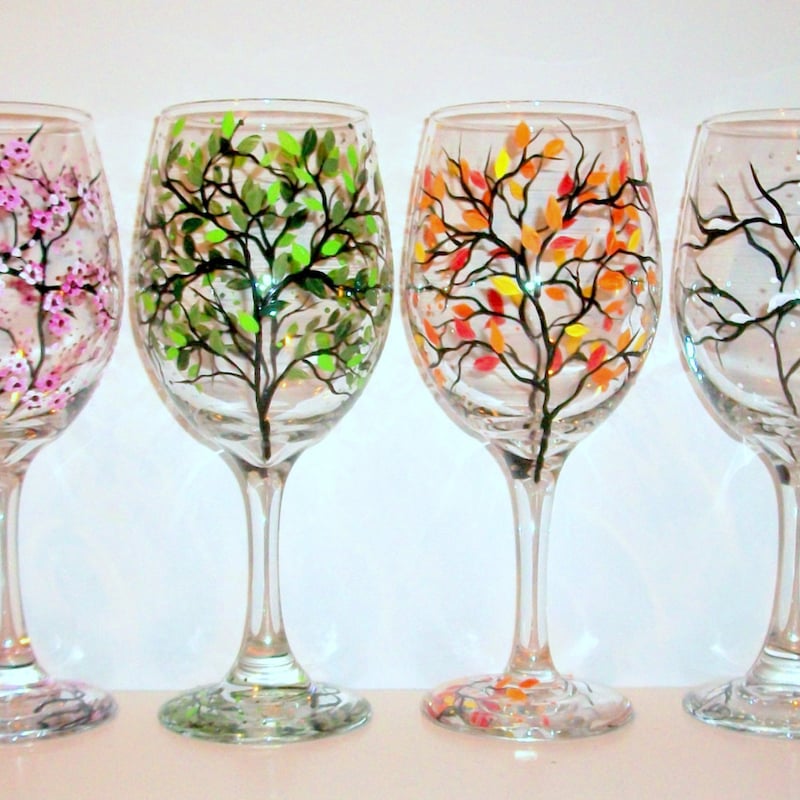 Spring Wine Glasses - Etsy