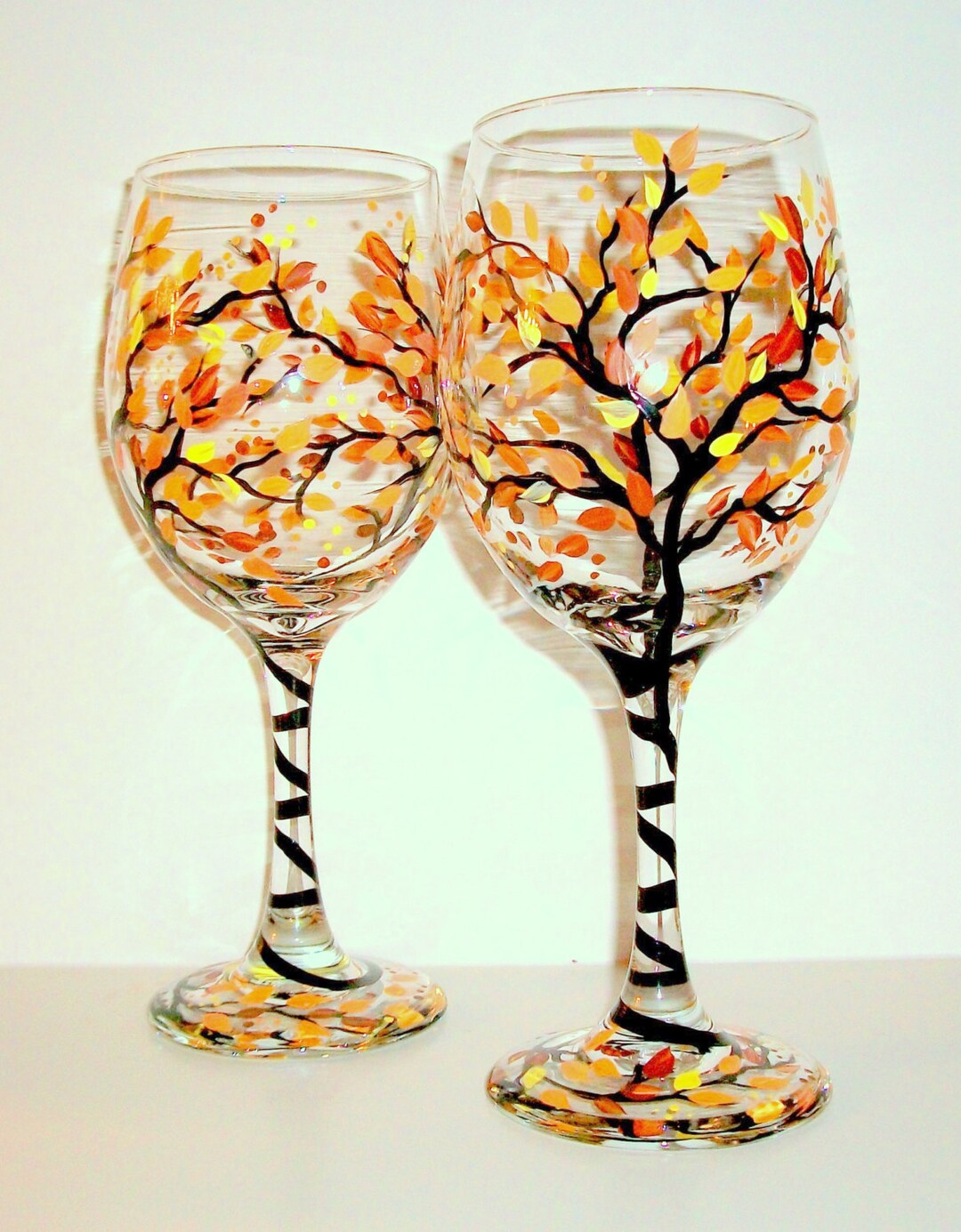 Fall Leaves Fall Trees Autumn, Fall is in the Air, Hand Painted Wine ...