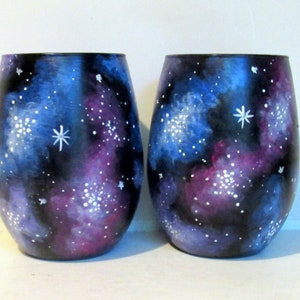 Galaxy, Nebula, Universe Celestial Hand Painted Set of 2 - 20 Oz ...