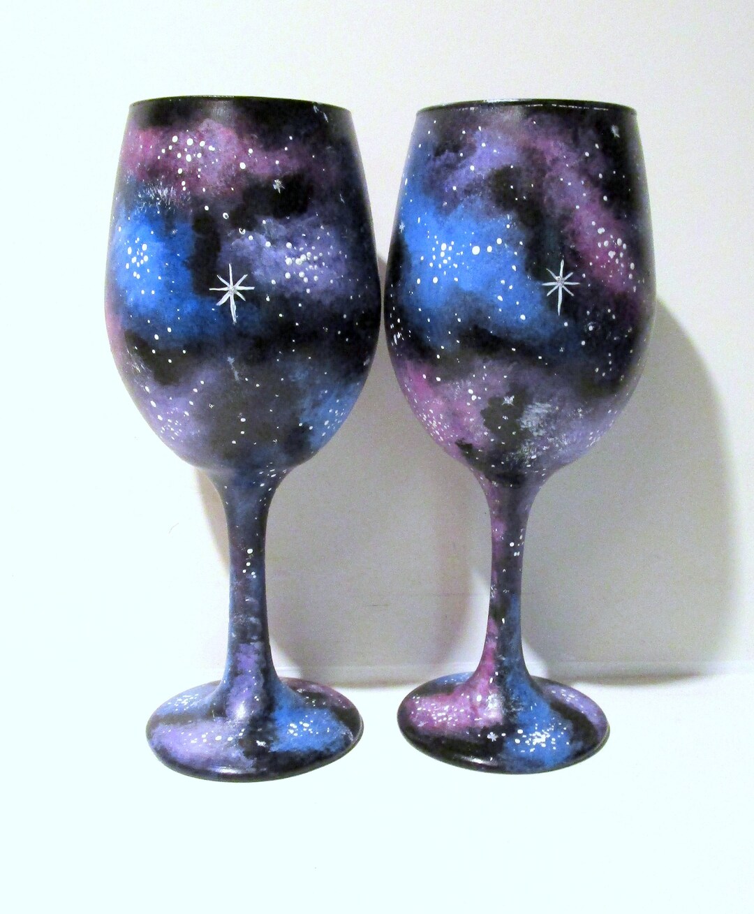 Galaxy, Nebula, Universe Celestial Hand Painted Wine Glasses Set of 2 ...