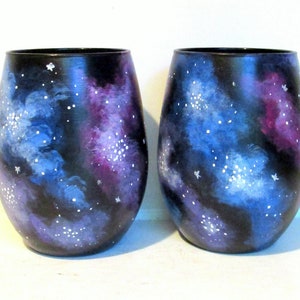 Galaxy, Nebula, Universe Celestial Hand Painted Set of 2 - 20 Oz ...