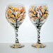 Fall Leaves Fall Trees Red Wine Goblets Hand Painted Set of 2 - Etsy