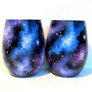 Galaxy, Nebula, Universe Celestial Hand Painted Set of 2 - 20 Oz ...