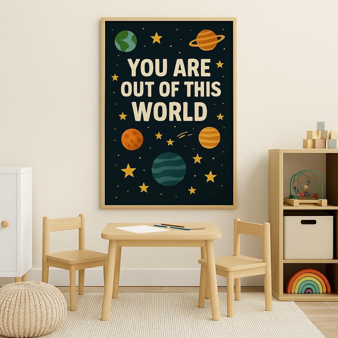You Are Out of This World Poster Space Themed Motivational Wall Art for ...
