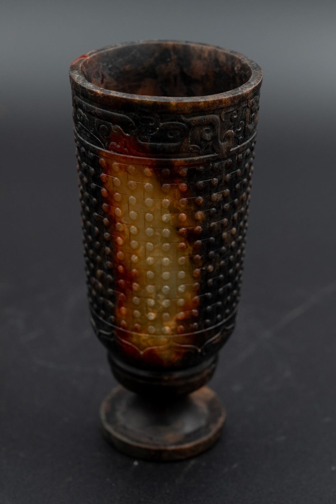 Antique Chinese Jade Goblet Cup With Taotie Motif – Carved Ritual ...