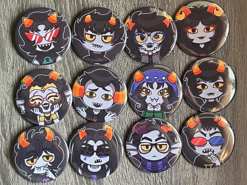 Homestuck Character Buttons: Holographic Pinback Badges - Etsy