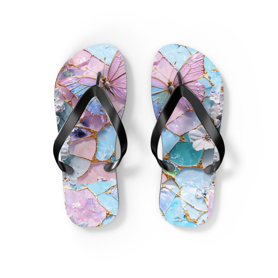Whimsical Butterfly Flip Flops, Summer Footwear, Beach Sandals ...
