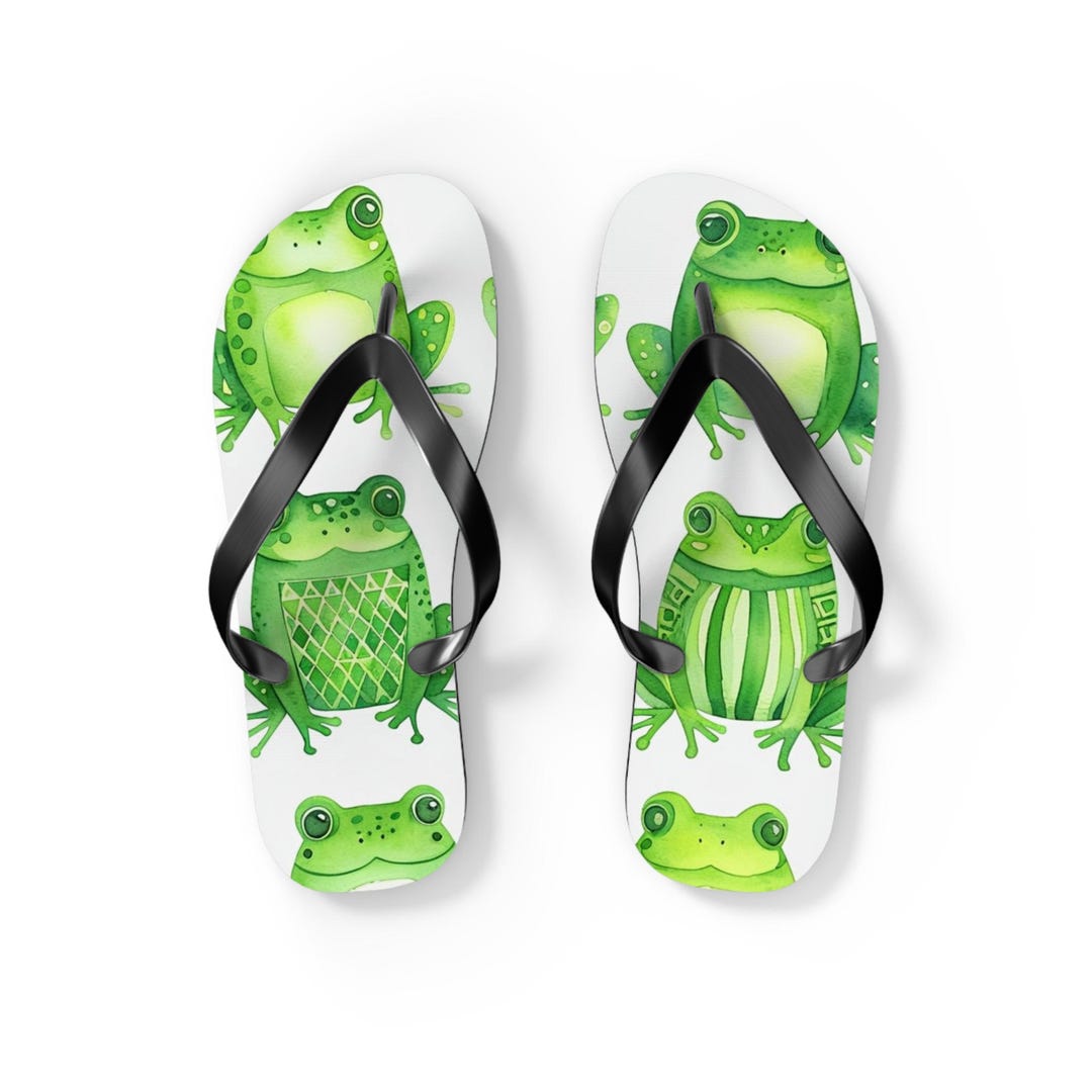 Cute Frog Flip Flops | Summer Footwear | Beach Sandals | Family Fun ...