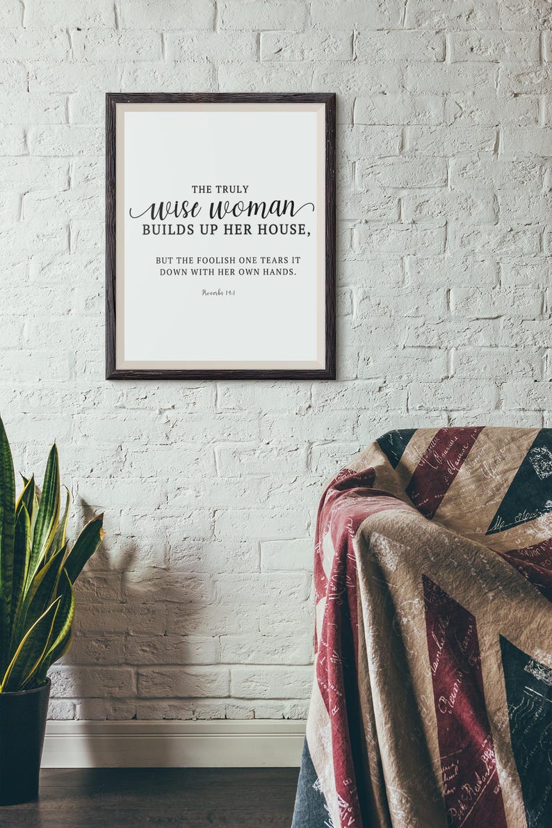 Wise Woman Proverbs 14:1 Scripture Art (instant Download) - Etsy