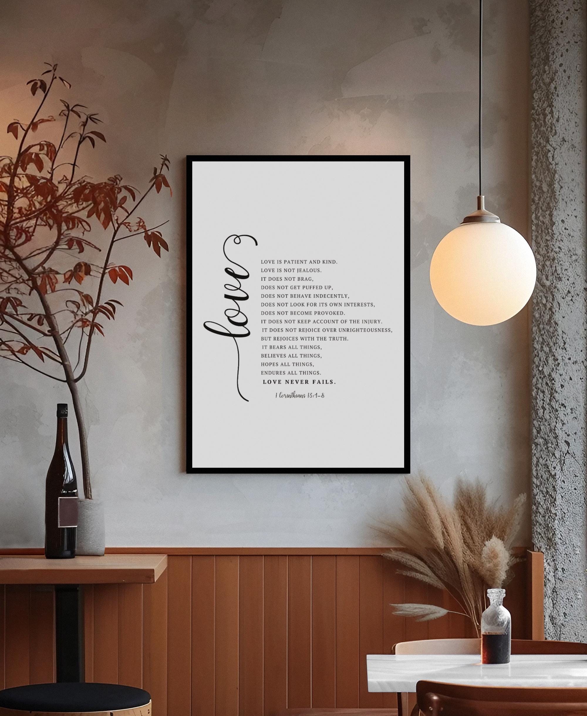 Love - Motivational Bible Verse Printable Wall Art: Faith & Positive ...