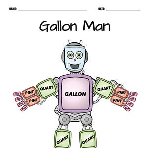 Gallon Man Printable Chart and Worksheet Bundle - Etsy