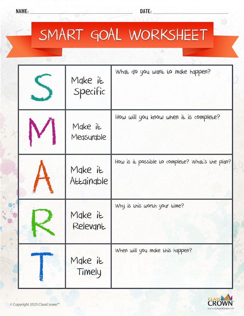 SMART Goals Worksheets Bundle (4 Worksheets Included) - Etsy