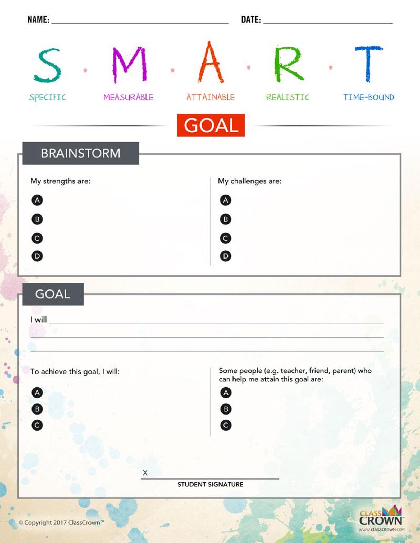 SMART Goals Worksheets Bundle (4 Worksheets Included) - Etsy