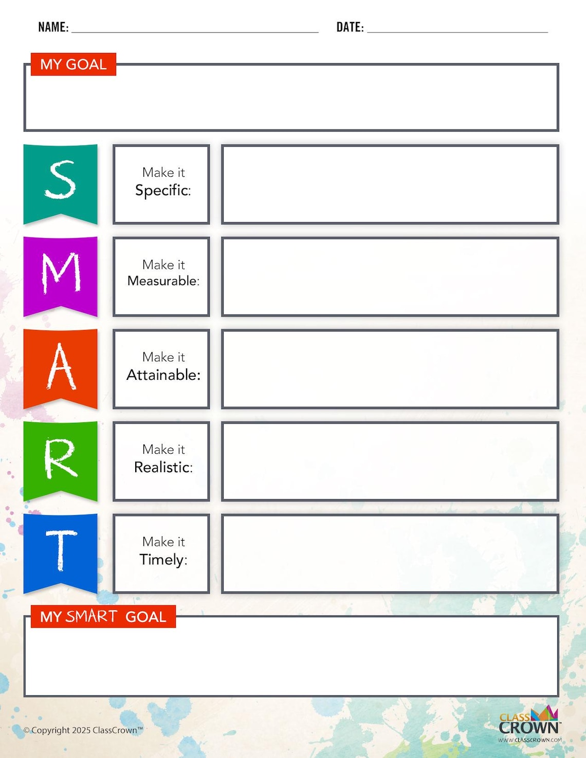 SMART Goals Worksheets Bundle (4 Worksheets Included) - Etsy