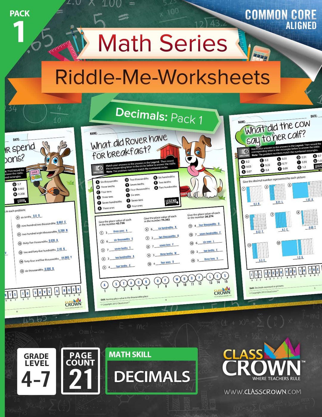 Decimals Worksheets With Riddles: Pack 1 - Etsy