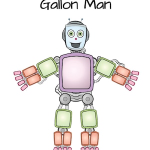 Gallon Man Printable Chart and Worksheet Bundle - Etsy