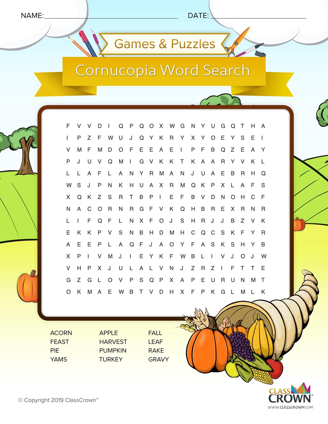 Fall Word Search Bundle (3 Word Searches) - Etsy