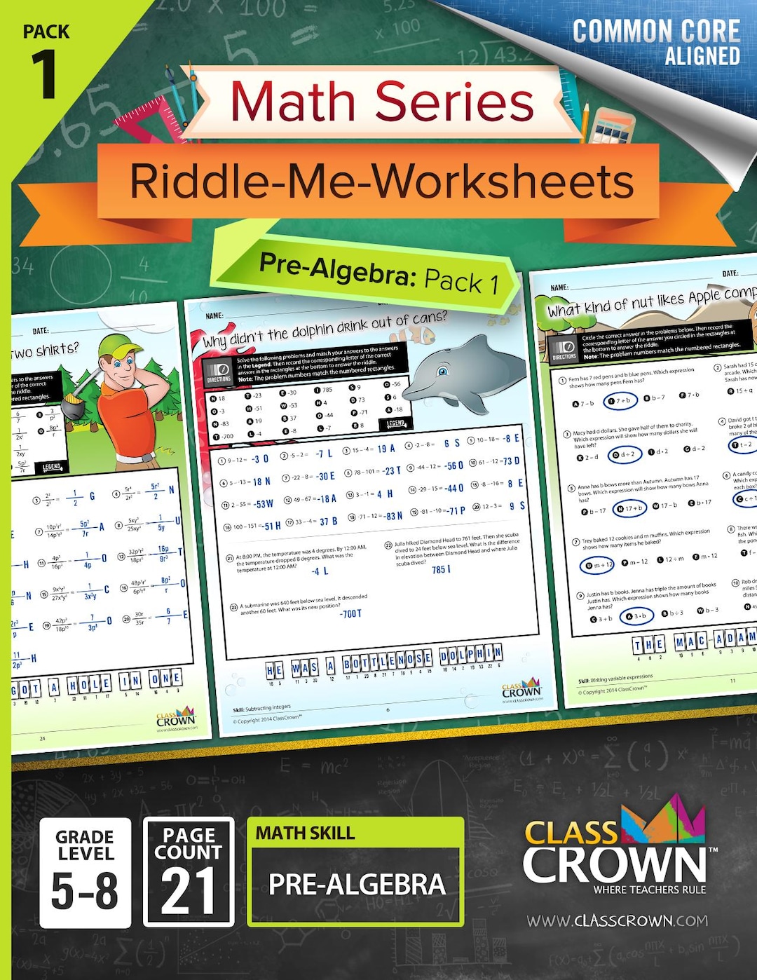 Pre-algebra Worksheets With Riddles: Pack 1 - Etsy