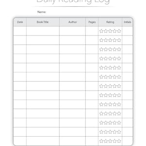 Reading Log Printables Bundle Pack - Etsy