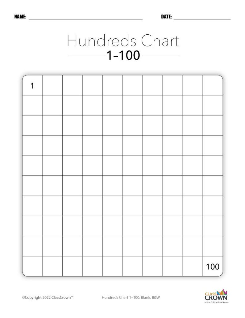 Hundreds Charts Printables Bundle Pack - Etsy