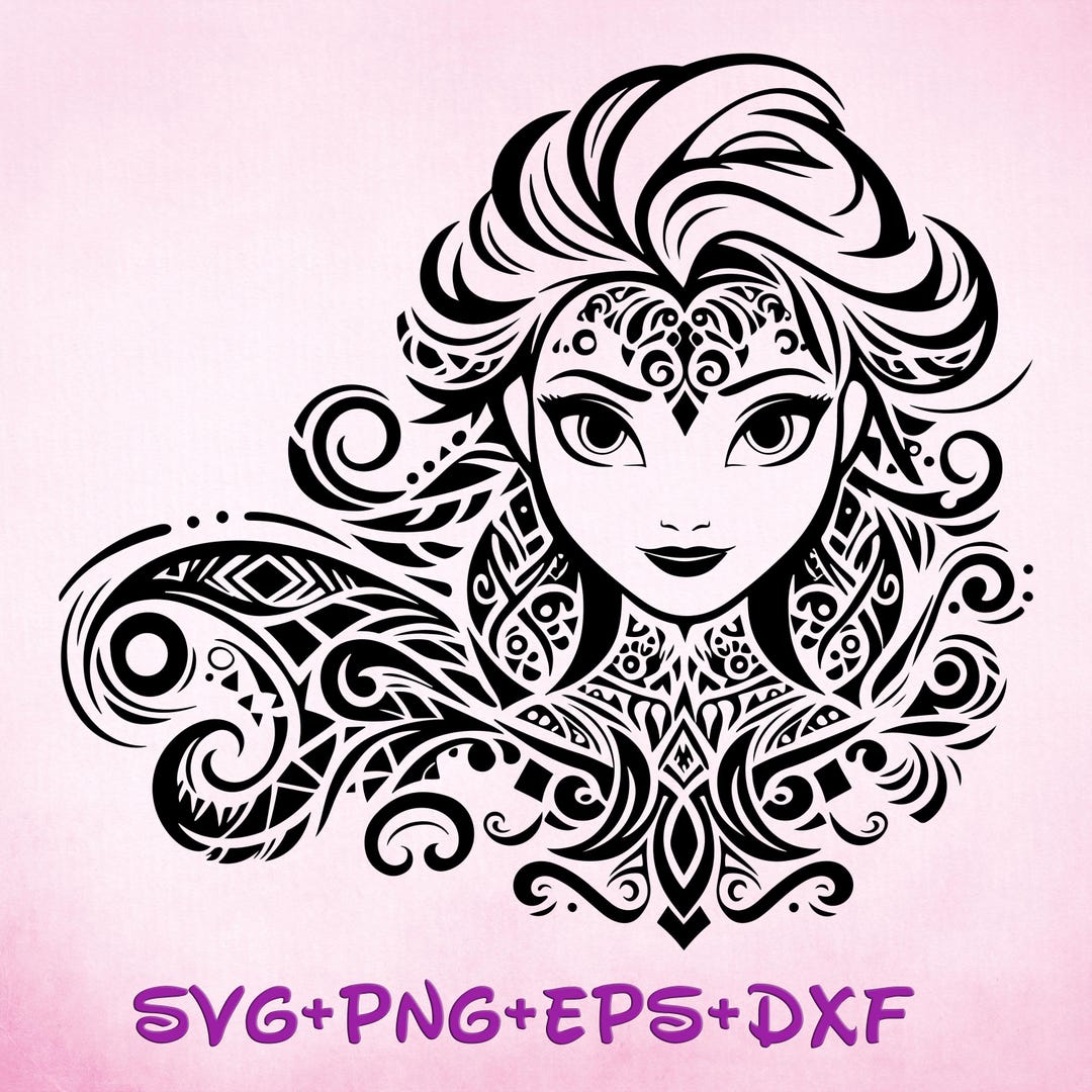 Princess Elsa and Anna Mandala Princess SVG, Frozen Enchanted Princess ...