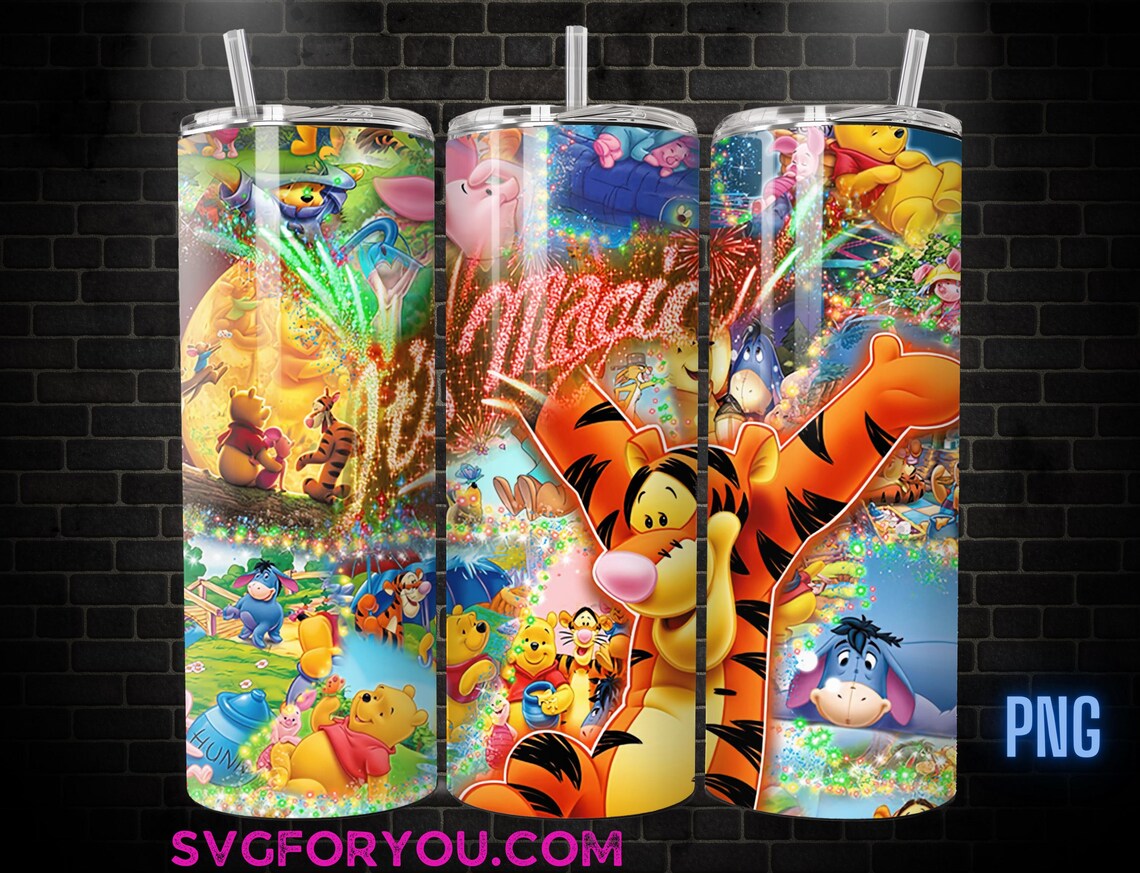 Its Magic Tigger Piglet 20oz Skinny Tumbler Template PNG, Winnie the ...
