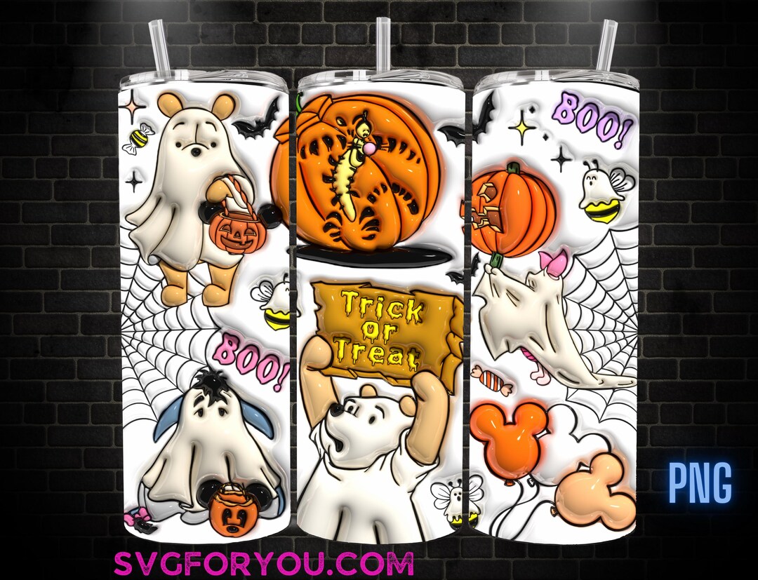 Spooky Winnie the Pooh Tigger Piglet Eeyore Halloween Inflated 20oz ...