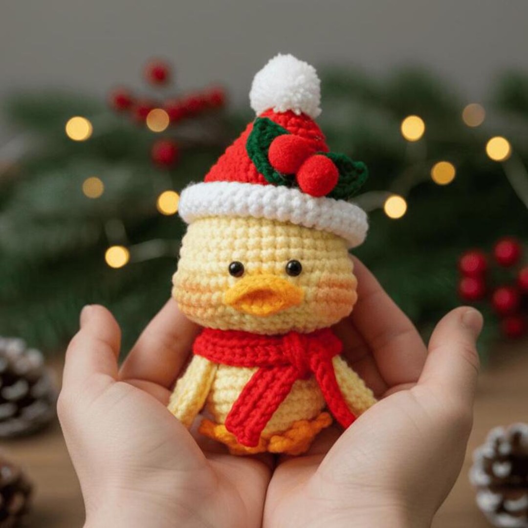 Christmas Duckling Crochet PDF Pattern - Step by Step Crochet Christmas ...