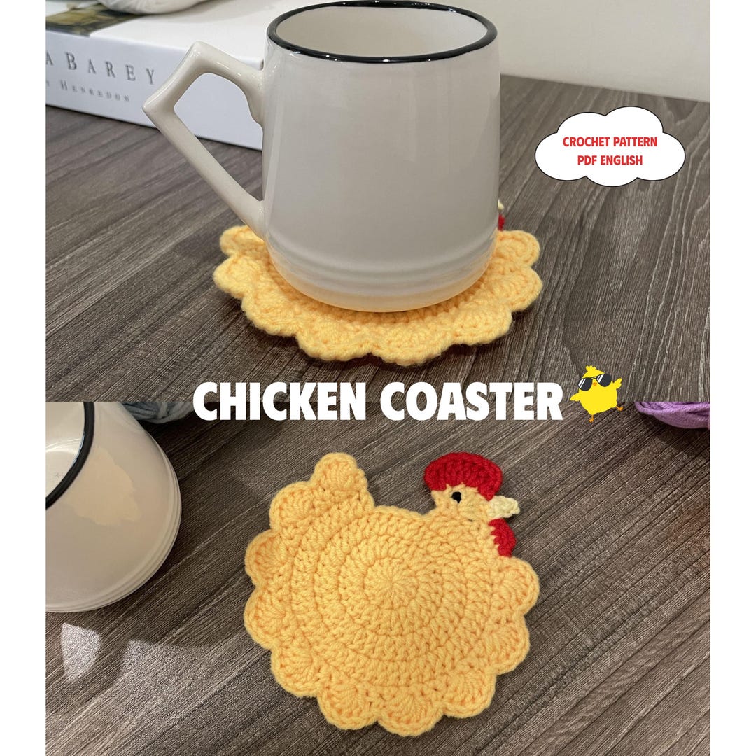 Crochet Chicken Coaster PDF Pattern – Beginner Friendly PDF Tutorial - Etsy