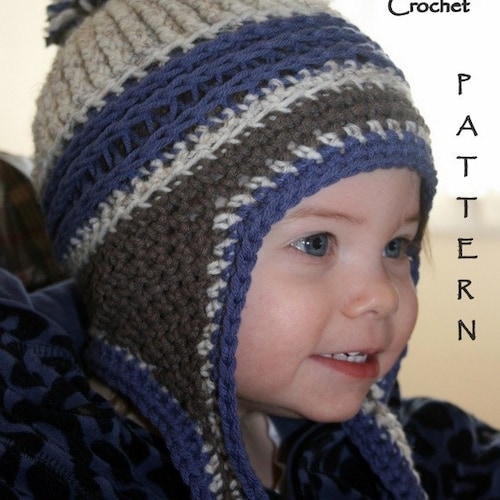 Crochet Beanie Pattern Ear Flap Crochet Pattern Kids - Etsy