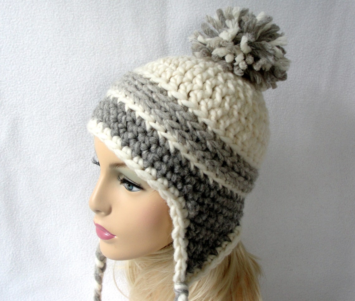 Crochet Pattern Ear Flap Hat Pattern Primordial Ear Flap - Etsy