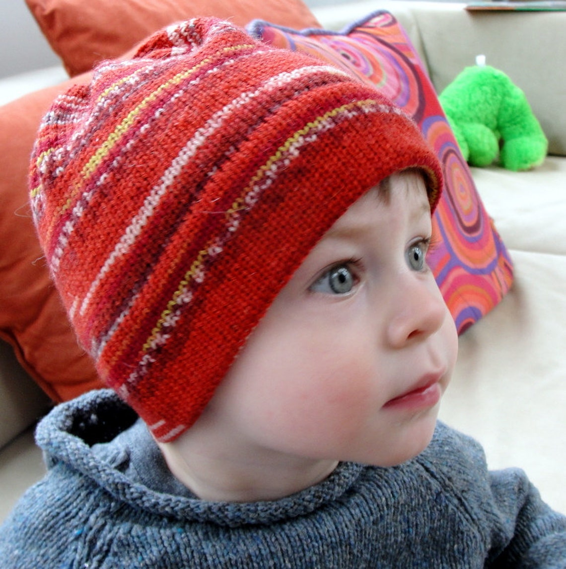 KNITTING PATTERN, Knit Beanie Pattern, Chili Pepper Beanie Hat Pattern ...