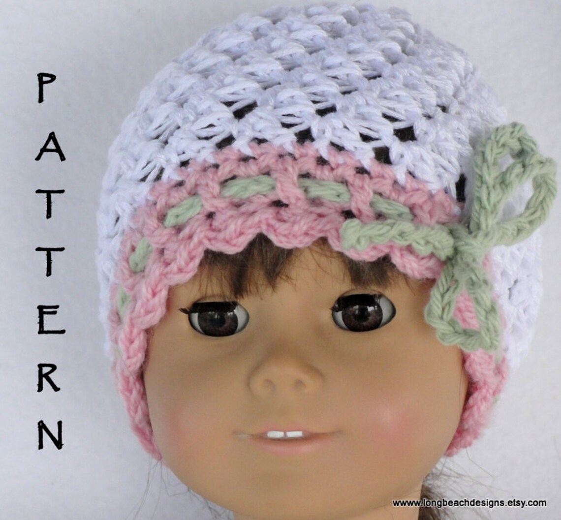 Crochet Doll Hat Pattern Doll Ribbon Hat Pattern for Bitty - Etsy