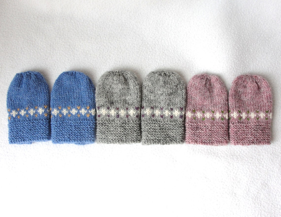 KNITTING PATTERN Minikin Baby Mitts Knit Pattern Baby Mitts Baby Mitten ...