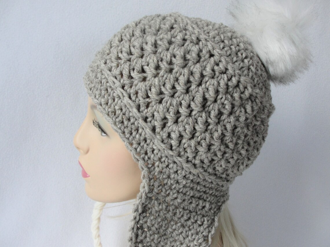 Crochet Pattern, Crochet Ear Flap Pattern, Long Ridge Ear Flap Beanie ...