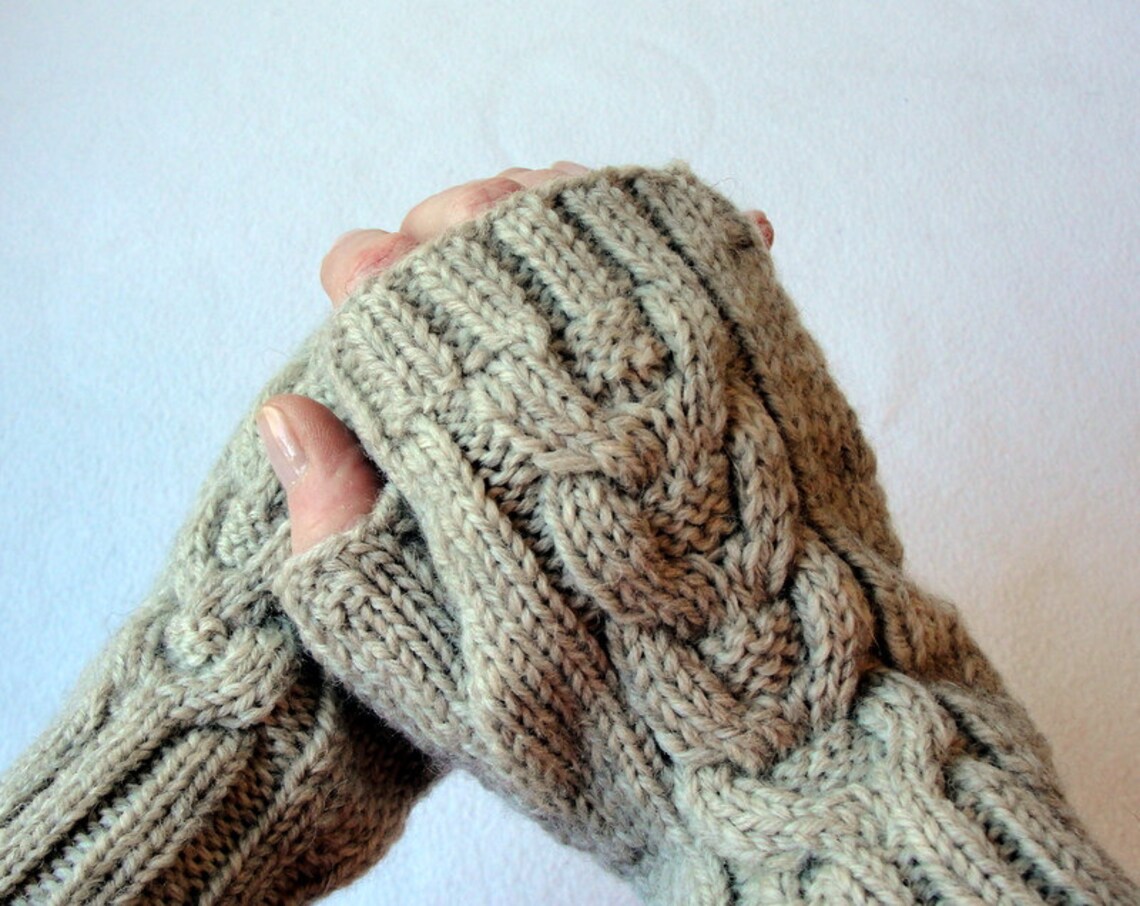 KNITTING PATTERN Celtic Diva Fingerless Mittens for Adults and Teens ...